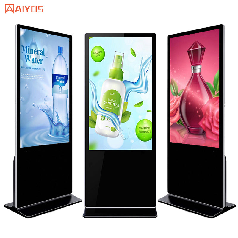 55 Inch Floor Stand LCD Display Touch Screen Indoor Android Advertisin ...